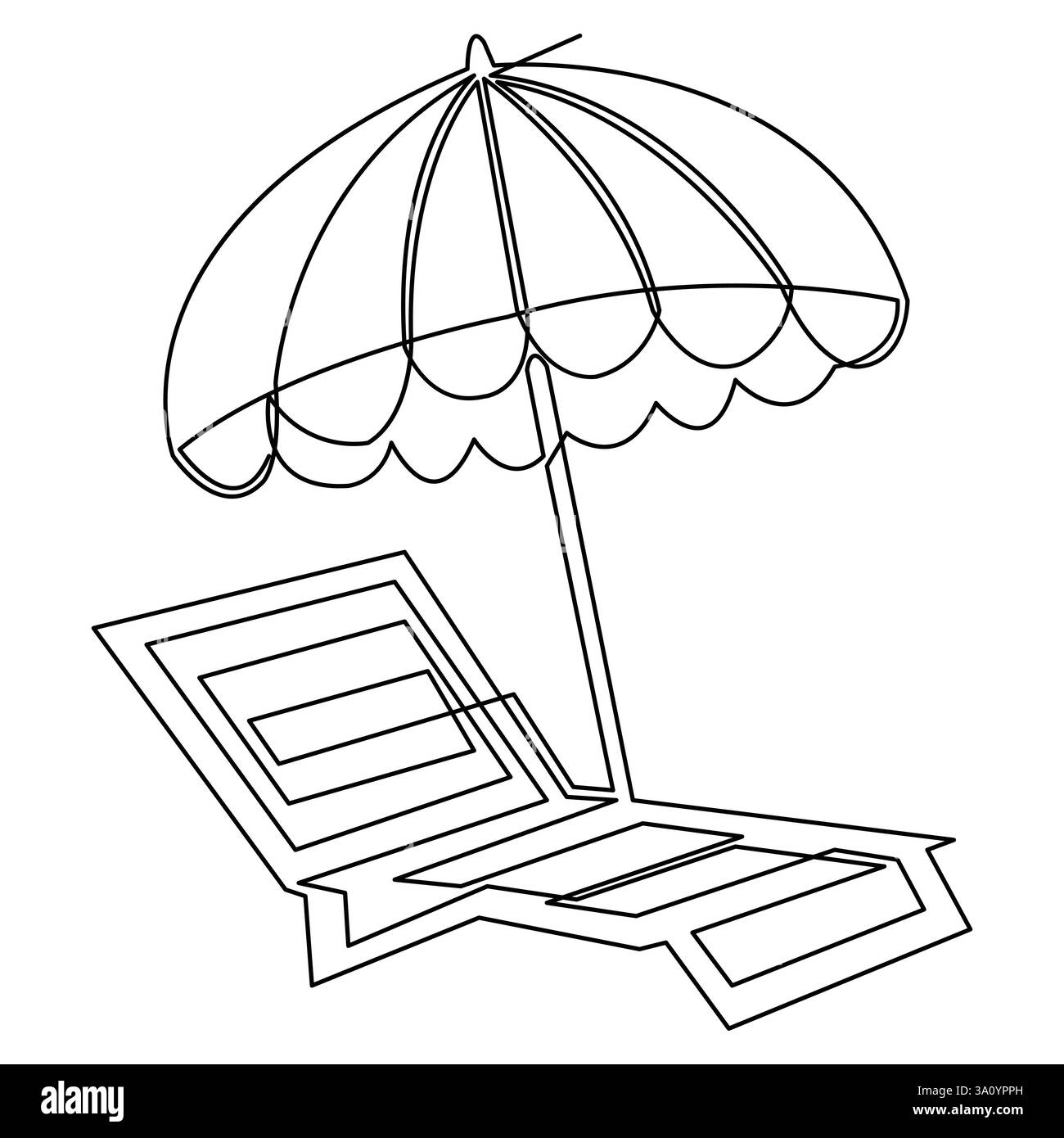 Continuous single line art drawing of umbrella outline vector art ...