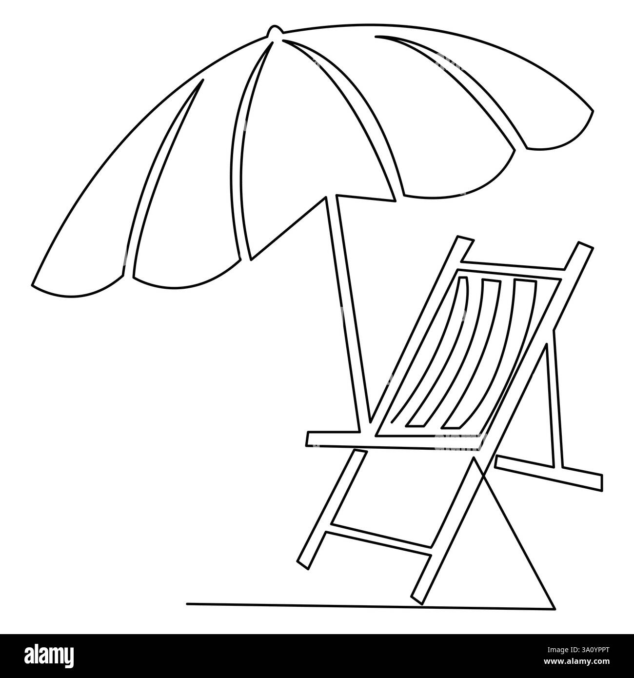 Continuous single line art drawing of umbrella outline vector art ...