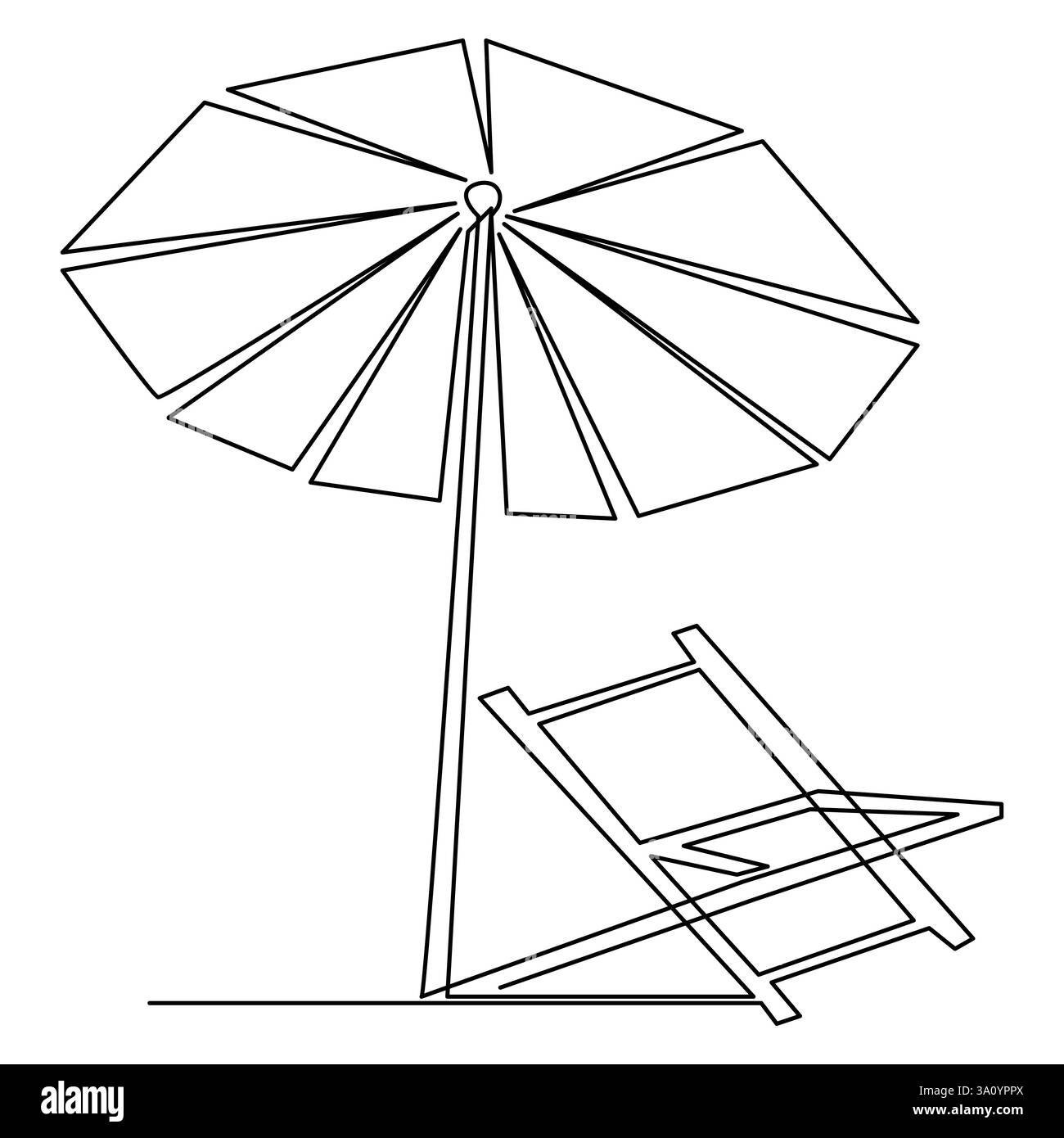 Continuous single line art drawing of umbrella outline vector art ...