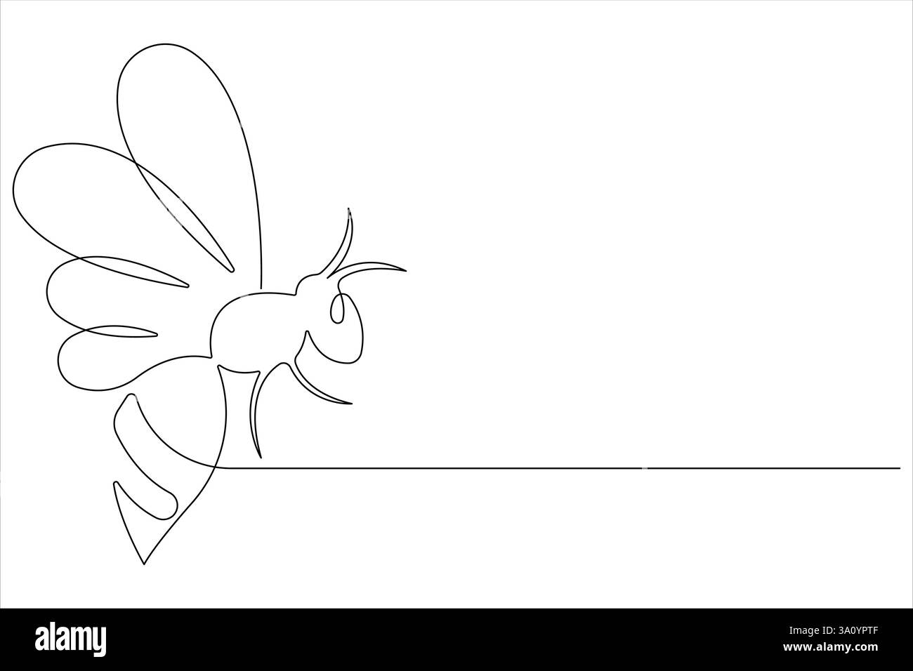Continuous one line art drawing of honey bee art concept illustration ...
