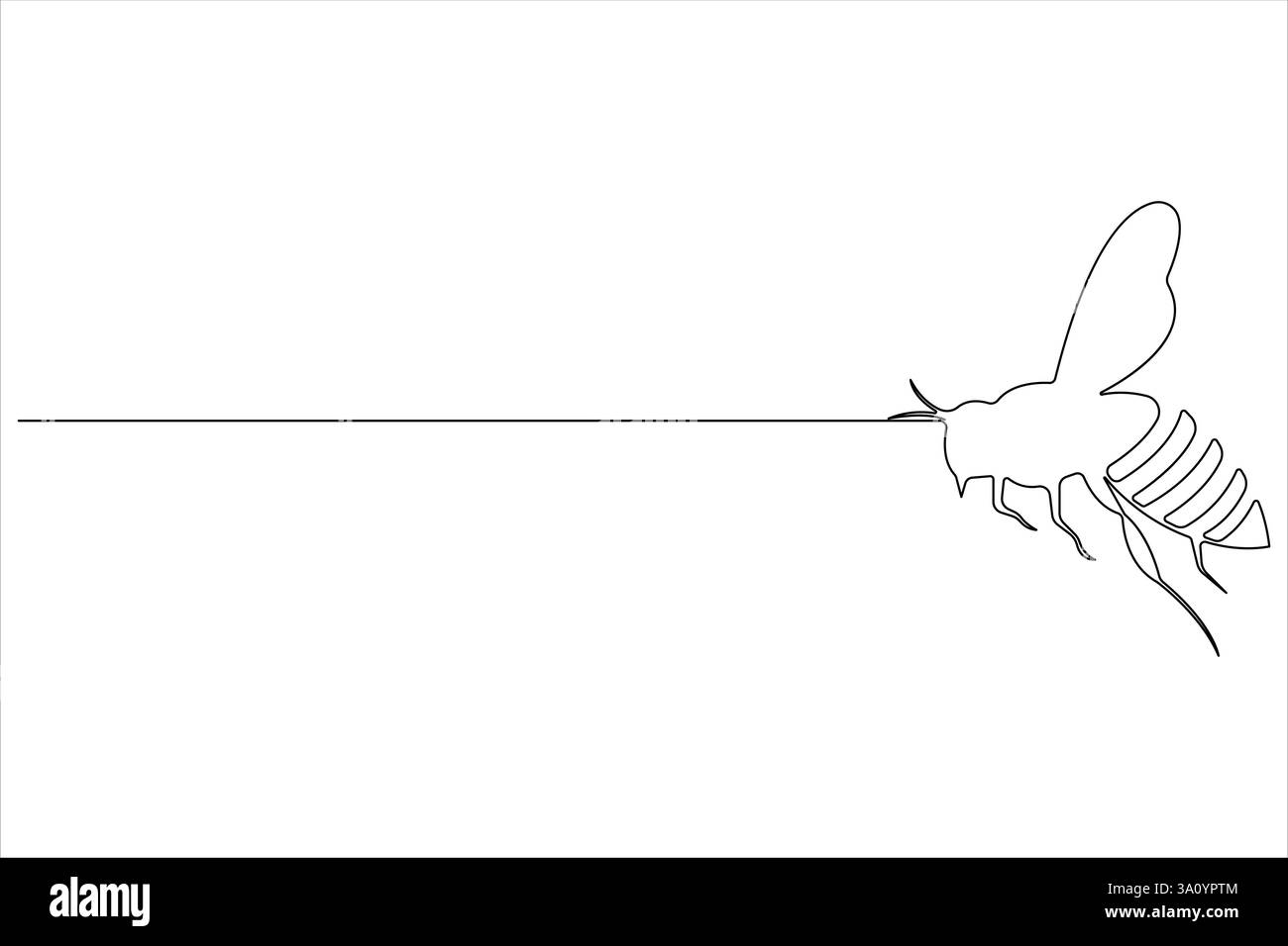 Continuous one line art drawing of honey bee art concept illustration ...