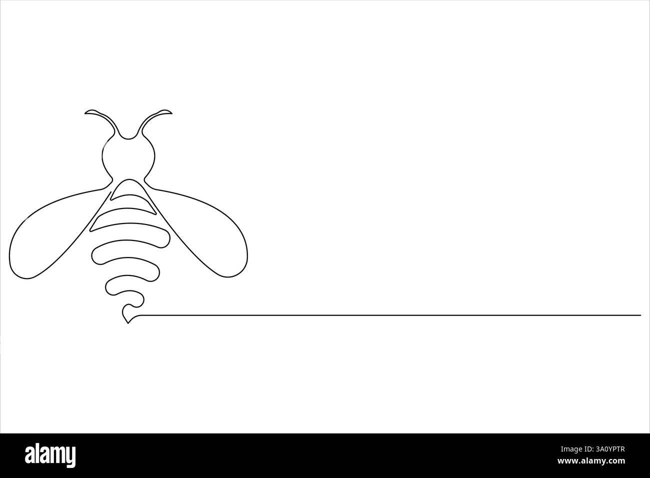 Continuous one line art drawing of honey bee art concept illustration ...