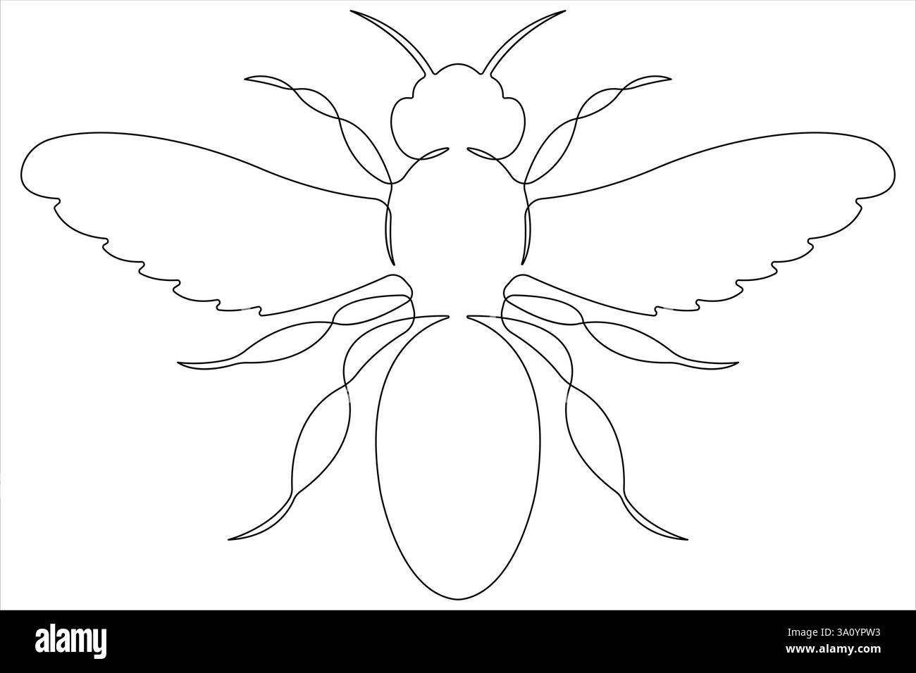 Continuous one line art drawing of honey bee art concept illustration ...