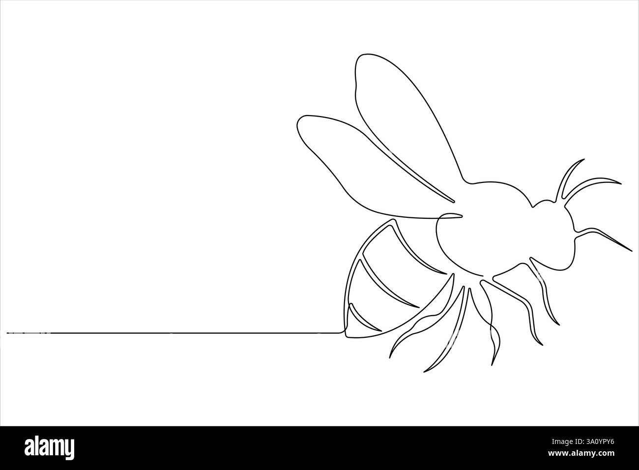 Continuous one line art drawing of honey bee art concept illustration ...