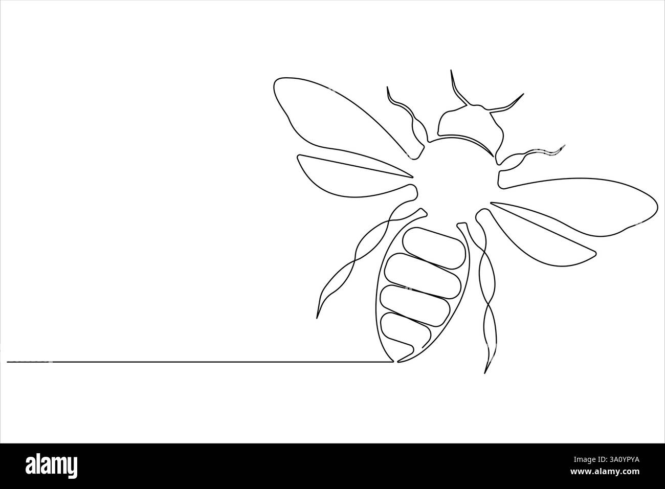 Continuous one line art drawing of honey bee art concept illustration ...