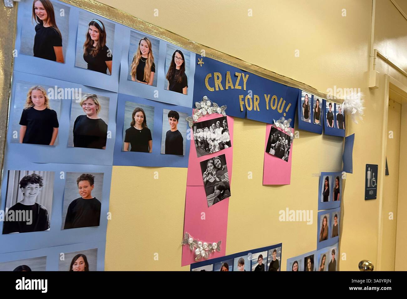 Headshots of the cast of Crazy for You in the auditorium of Paul Revere ...