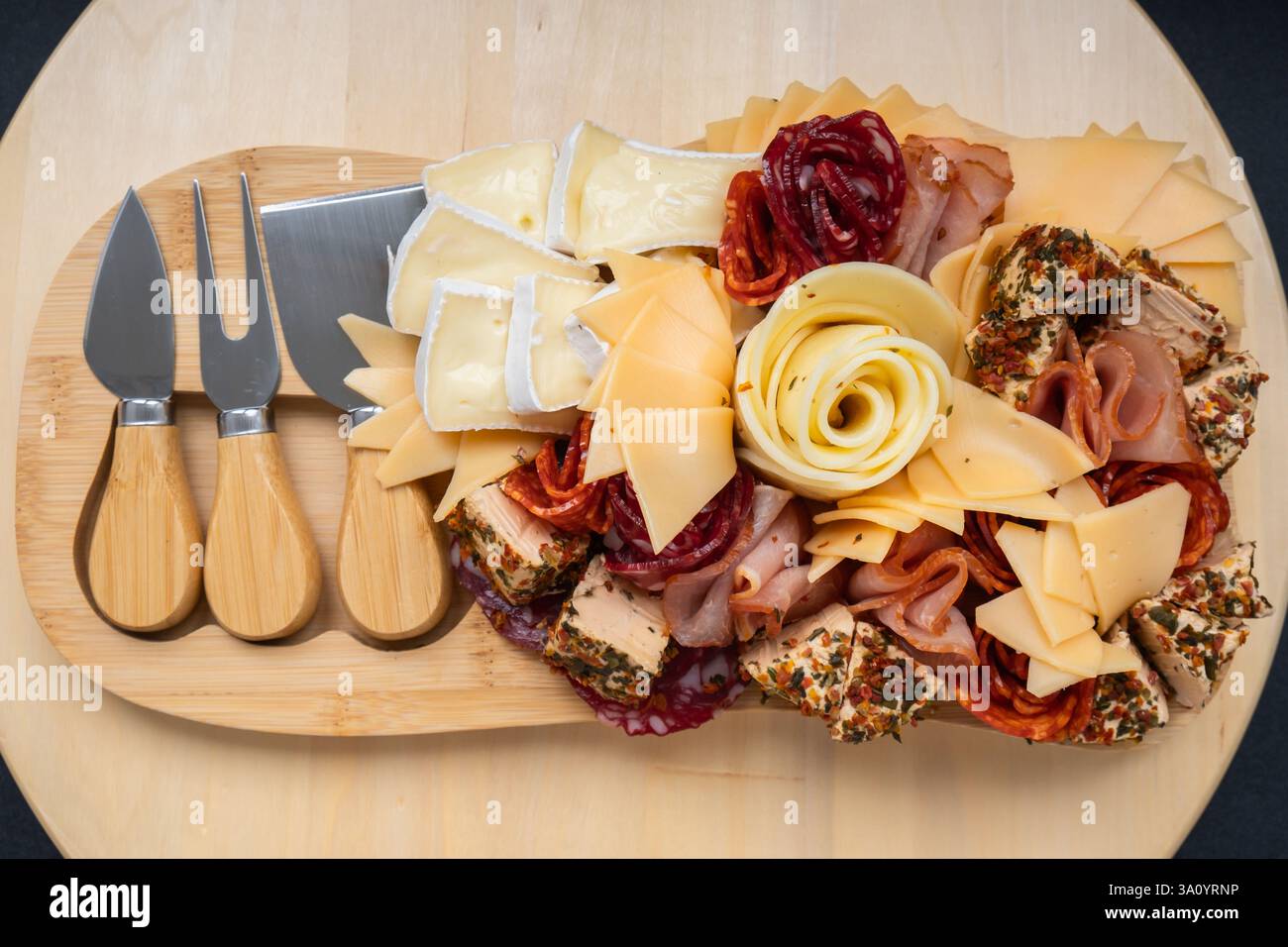 Food trend gift aperitivo party idea. Appetizers wooden grazing board ...
