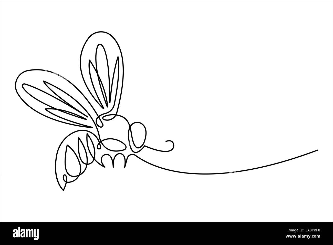 Continuous one line art drawing of honey bee art concept illustration ...