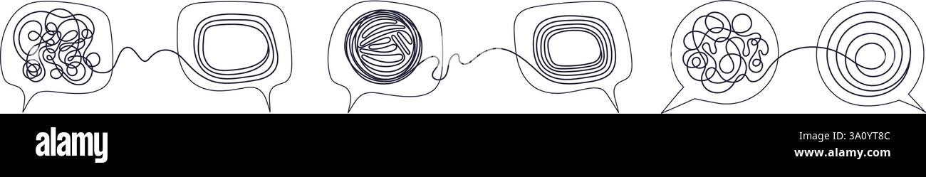 Tangle of thoughts. Vector set. Psychologist consulting or mental ...