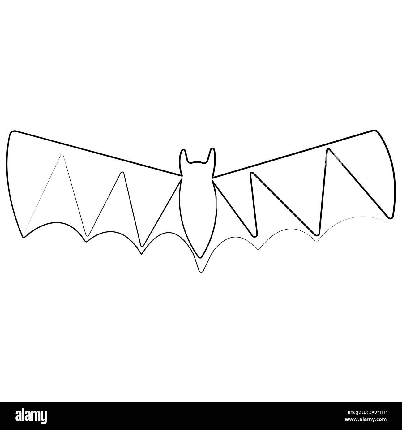 Continuous single line art drawing of cute flying bat for nature lover ...