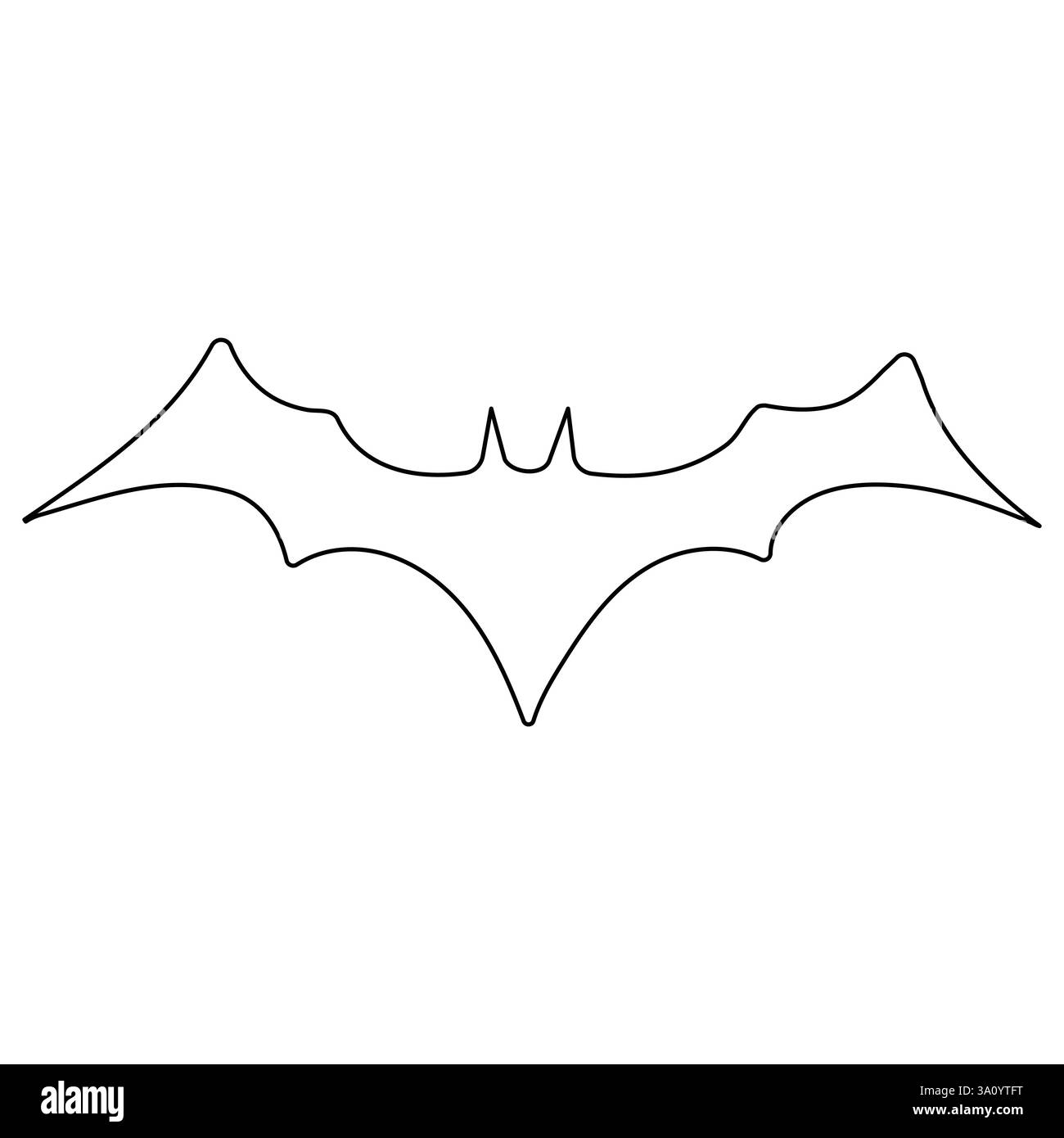 Continuous single line art drawing of cute flying bat for nature lover ...