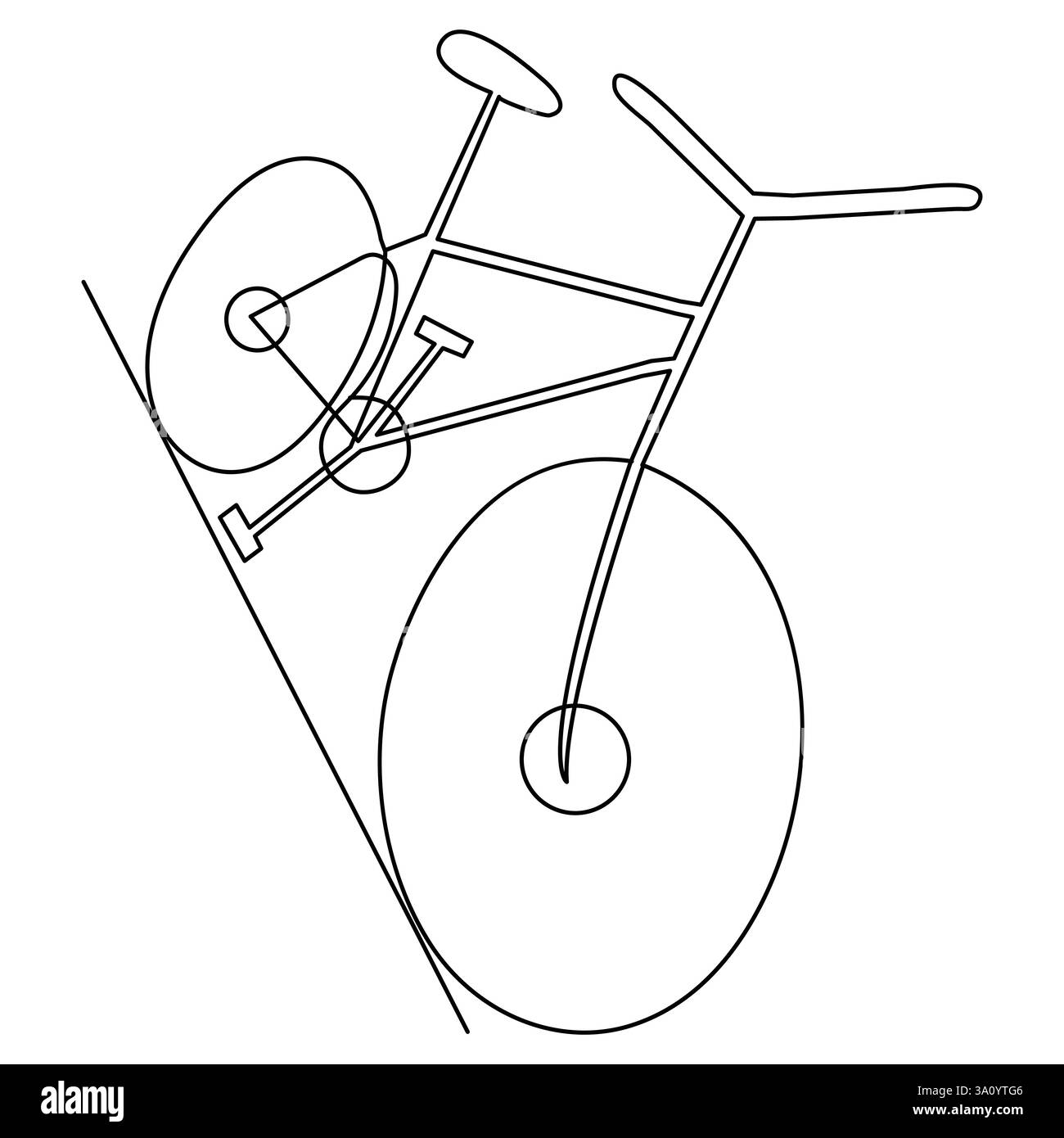Continuous single line hand drawing bicycle symbol concept and sketch ...