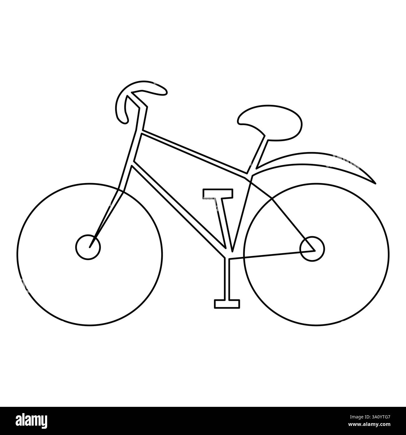 Continuous single line hand drawing bicycle symbol concept and sketch ...
