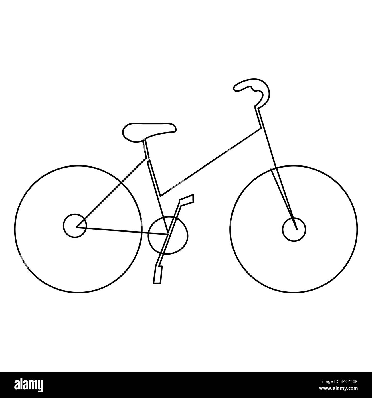 Continuous single line hand drawing bicycle symbol concept and sketch ...