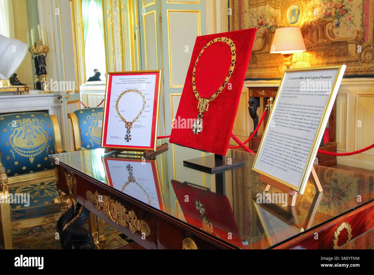 Legion of Honour medal displayed in the Élysée Palace aka Hôtel d ...