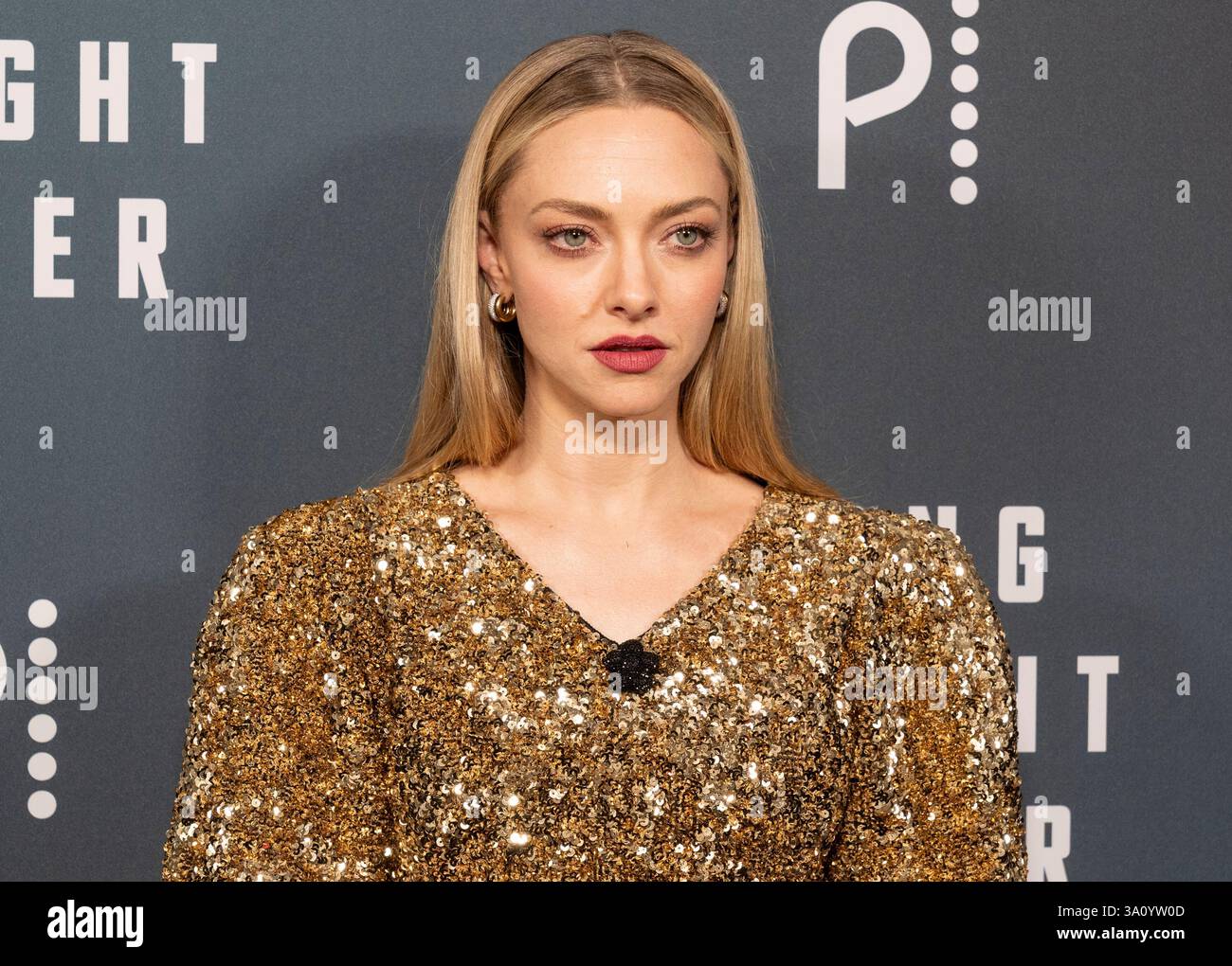 New York, NY, March 5, 2025: Amanda Seyfried wearing dress by Mark ...