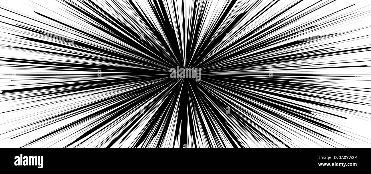 Black And White Abstract Pattern With Dynamic Lines Converging At The