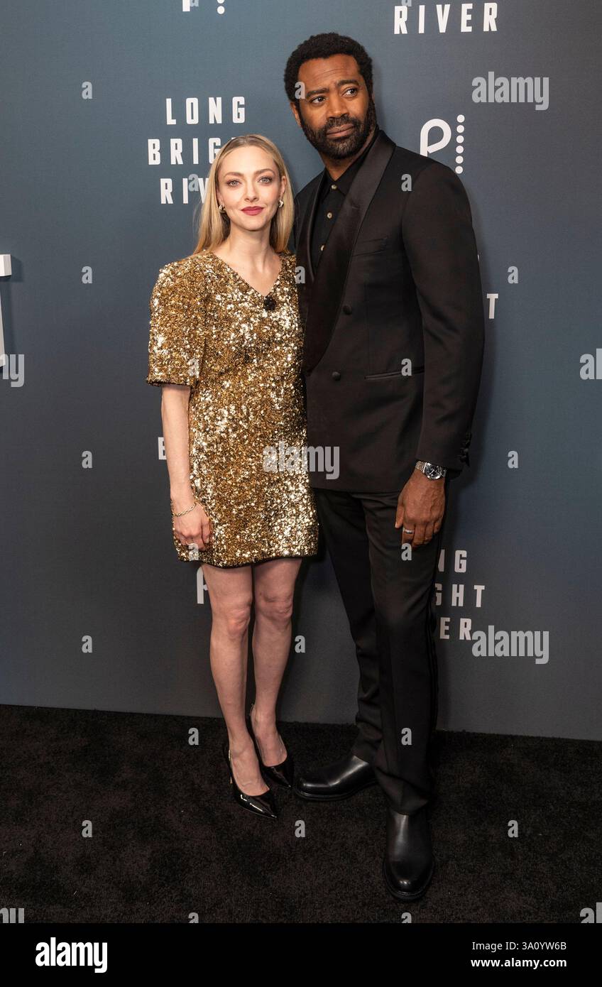 New York, NY, March 5, 2025: Amanda Seyfried and Nicholas Pinnock ...