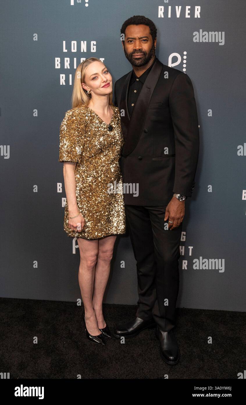 New York, NY, March 5, 2025: Amanda Seyfried and Nicholas Pinnock ...