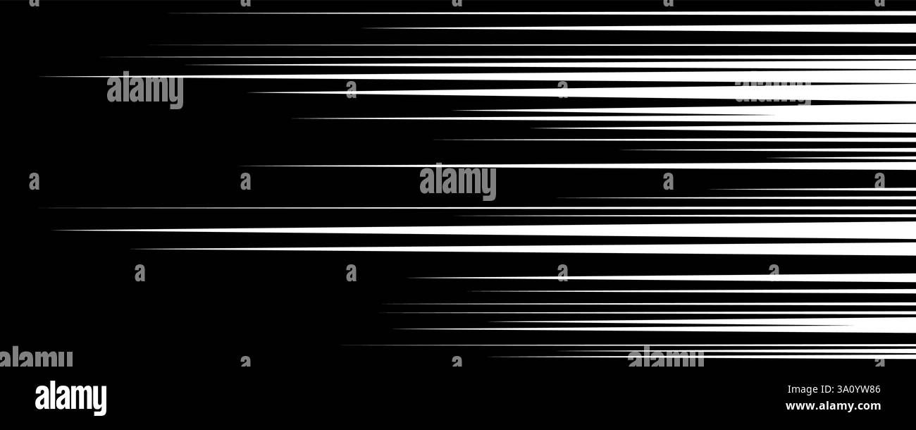 Abstract image featuring dynamic black and white horizontal speed lines ...