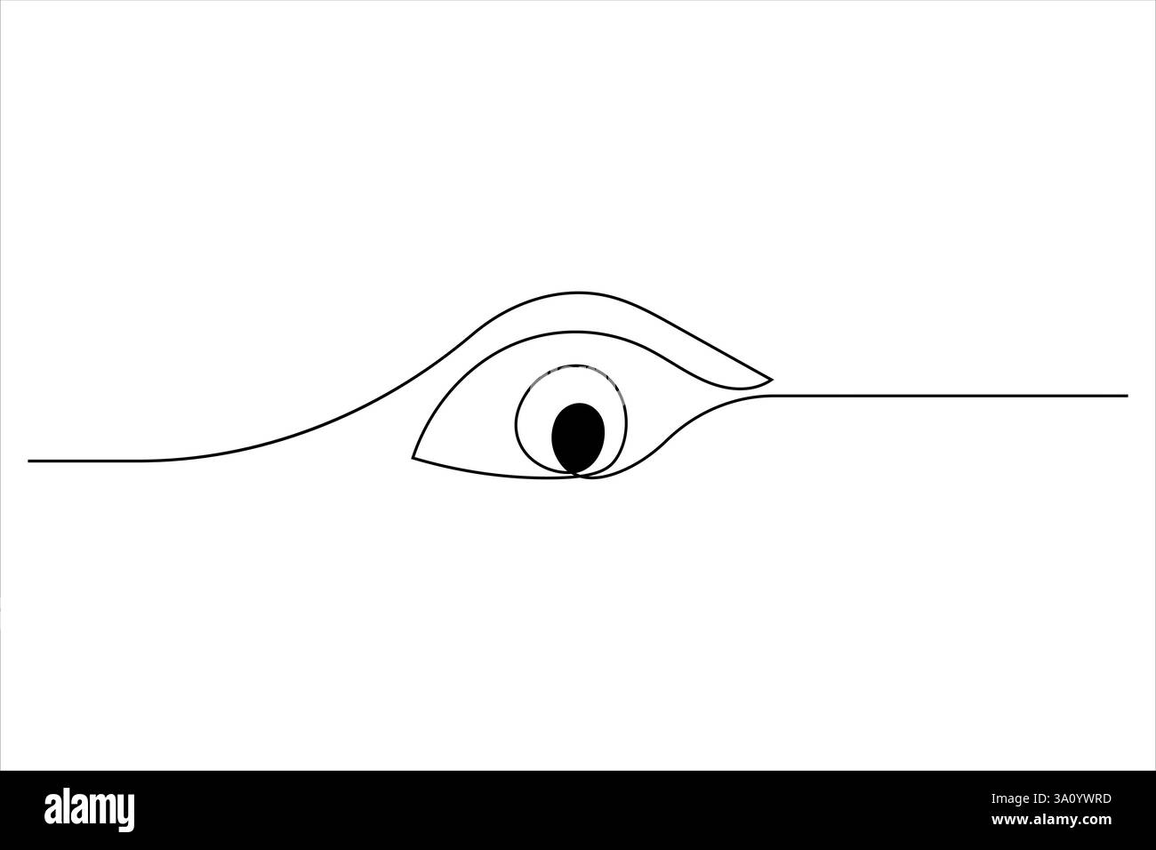 Human eye one line drawing and isolated continuous outline vector ...