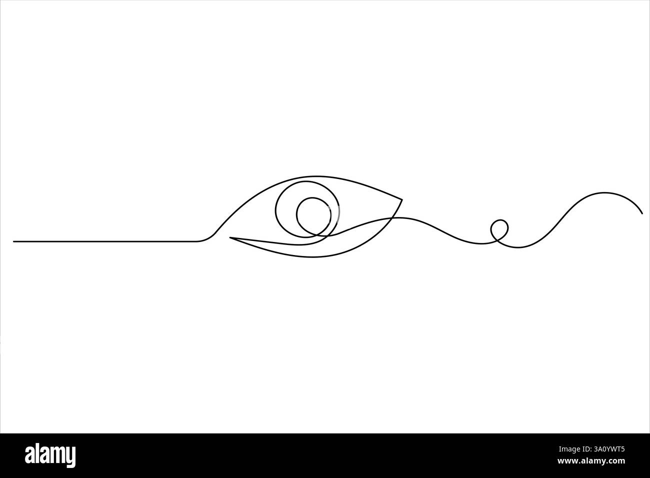 Human eye one line drawing and isolated continuous outline vector ...