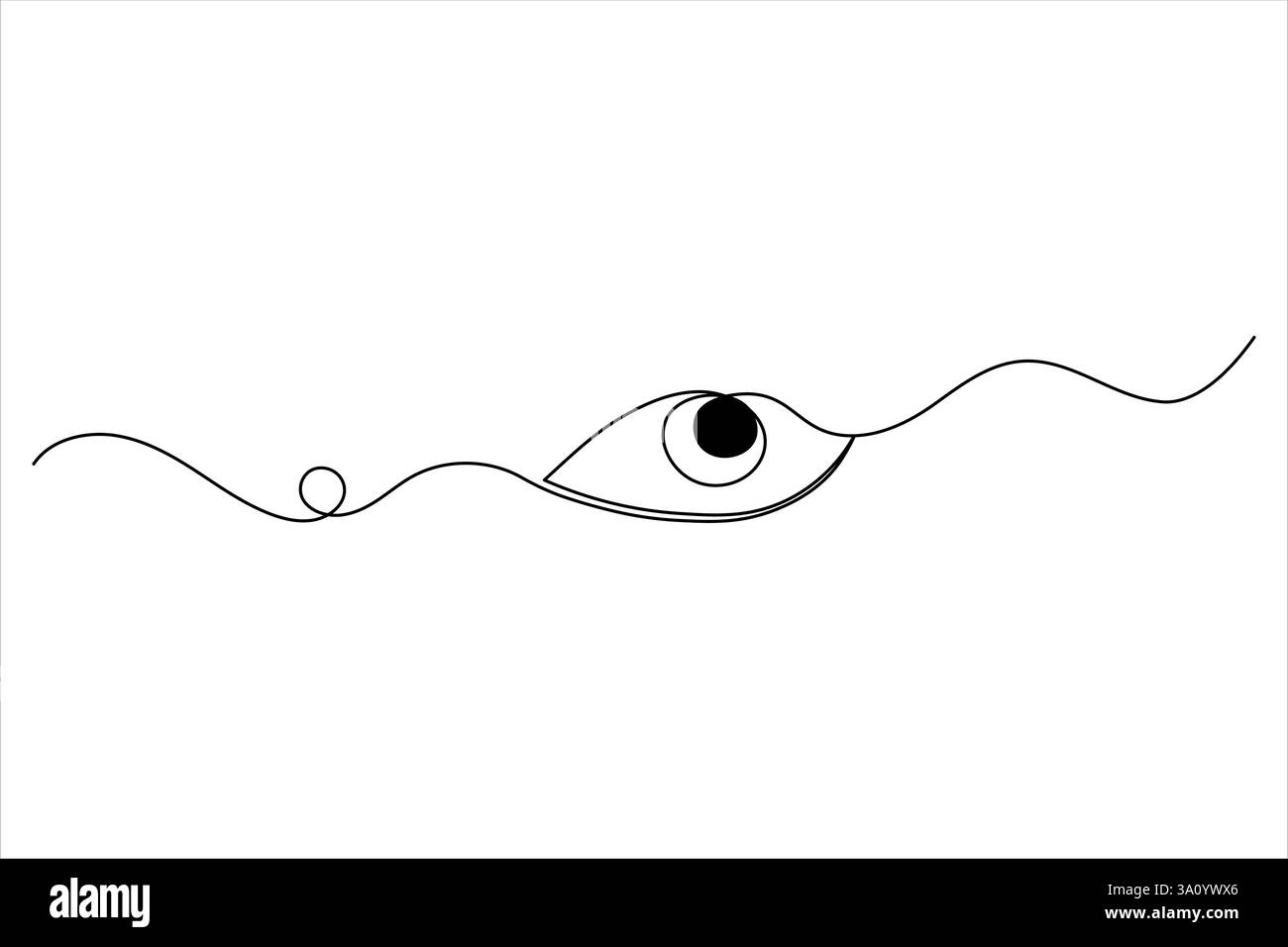 Human eye one line drawing and isolated continuous outline vector ...