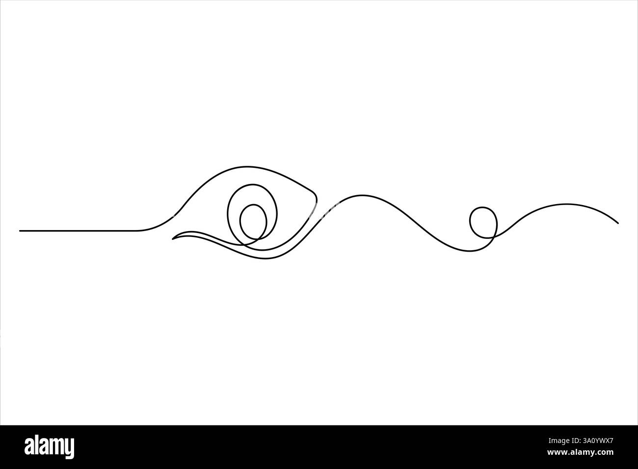 Human eye one line drawing and isolated continuous outline vector ...