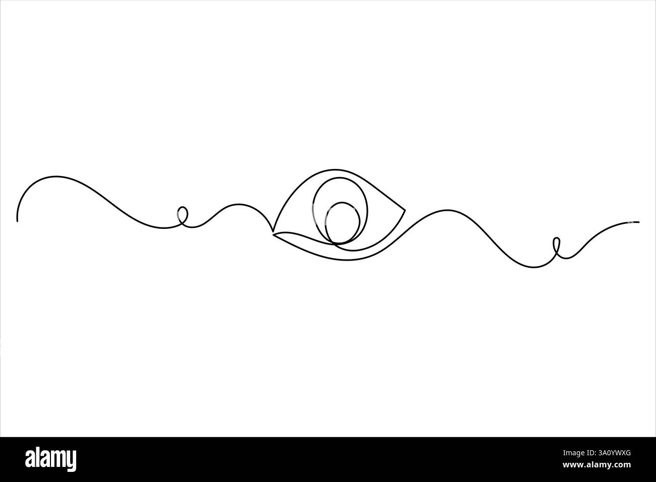 Human eye one line drawing and isolated continuous outline vector ...