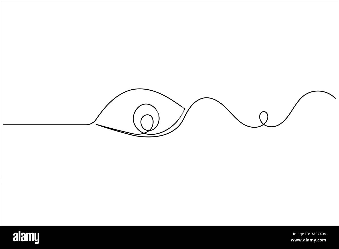 Human eye one line drawing and isolated continuous outline vector ...