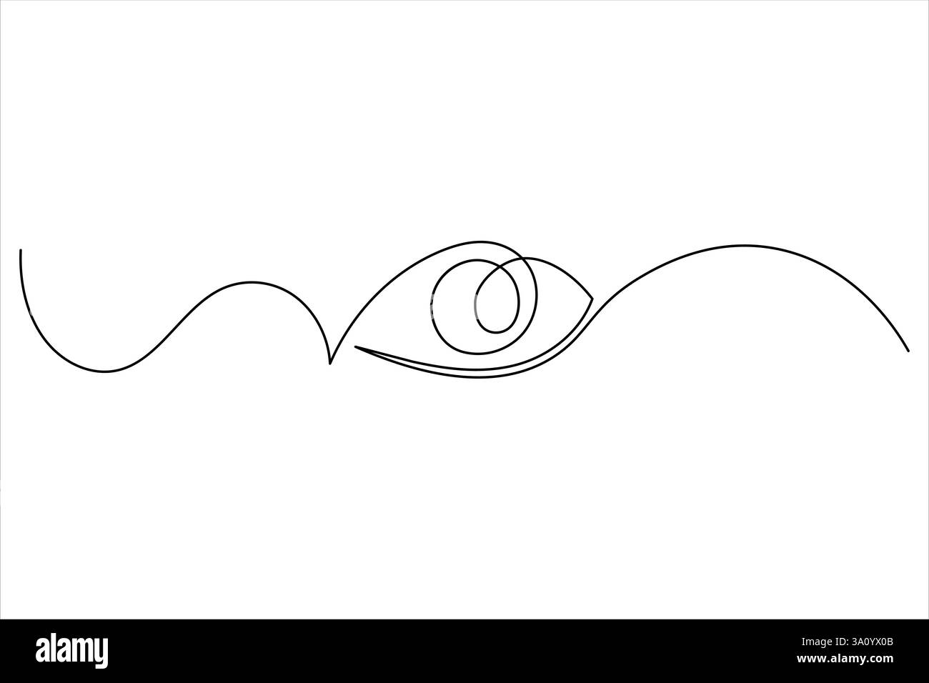 Human eye one line drawing and isolated continuous outline vector ...