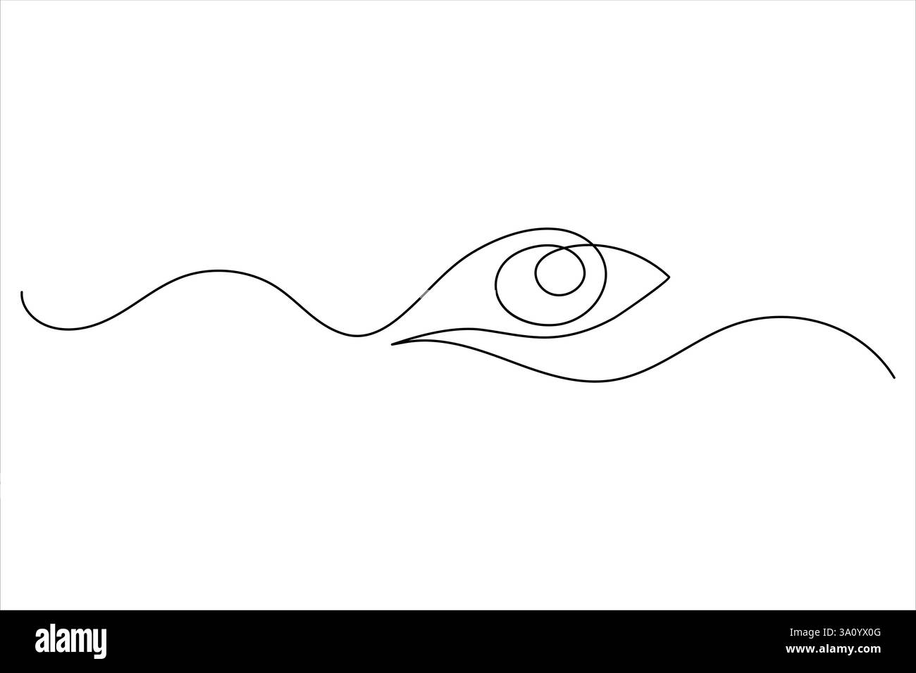 Human eye one line drawing and isolated continuous outline vector ...