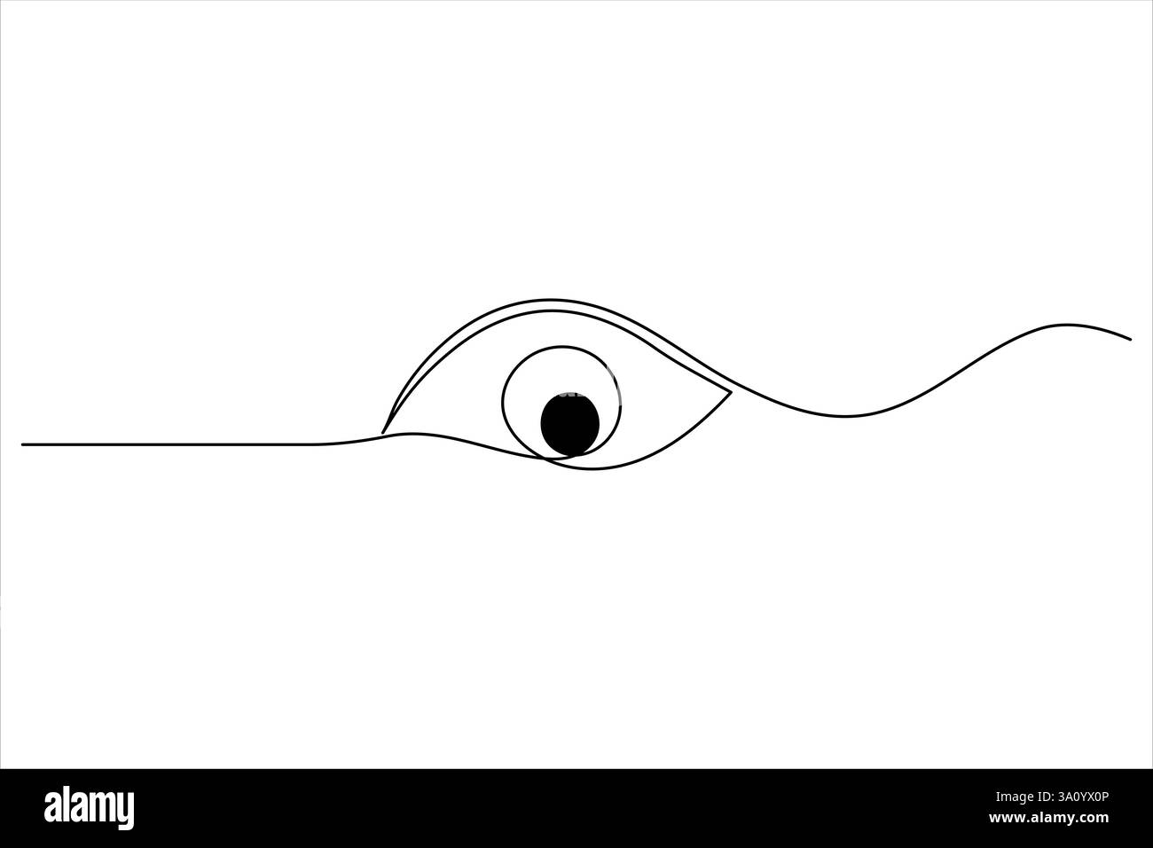 Human eye one line drawing and isolated continuous outline vector ...