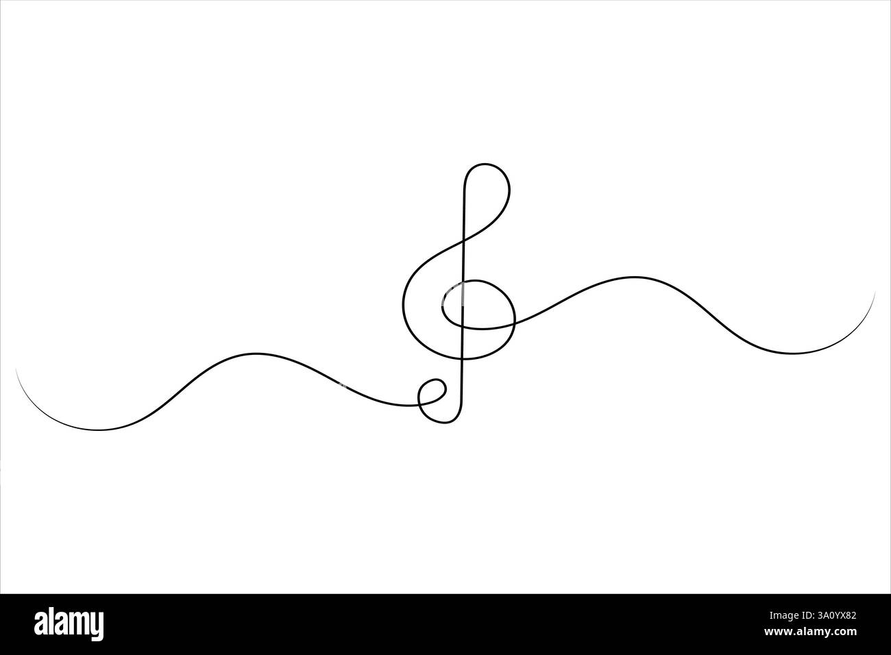 Music notes one line drawing and isolated continuous outline vector ...