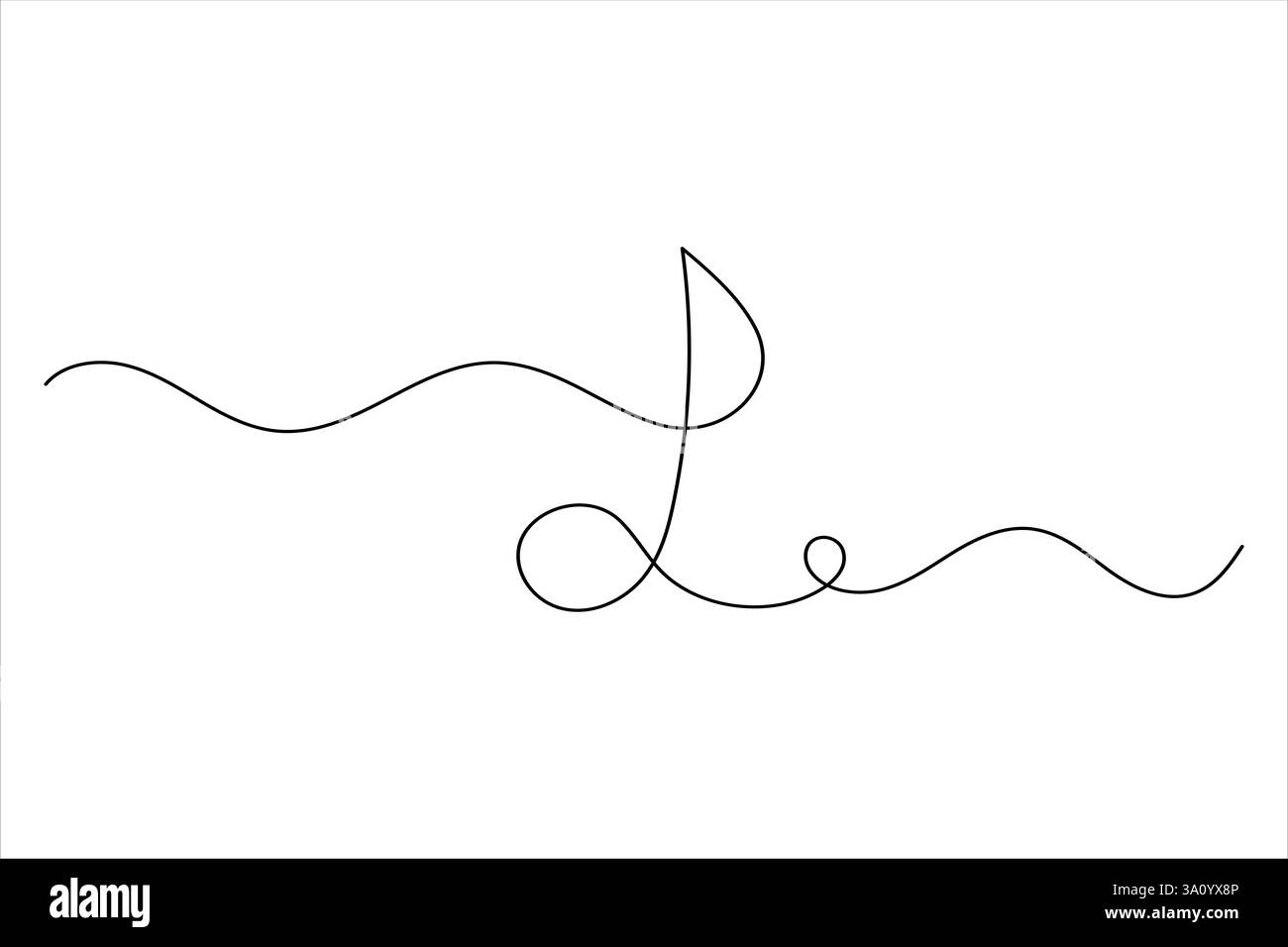 Music notes one line drawing and isolated continuous outline vector ...