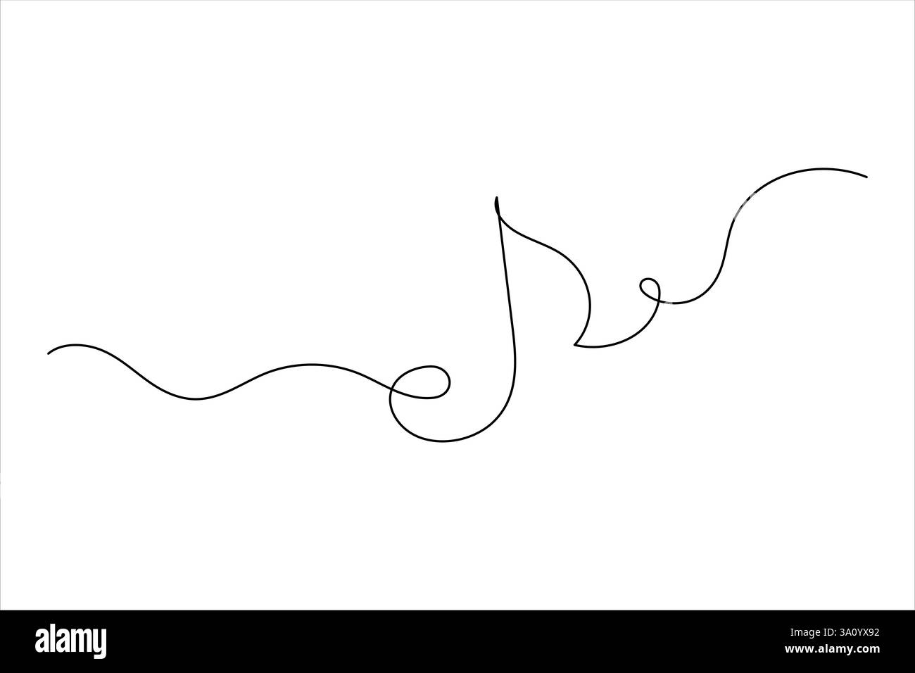 Music notes one line drawing and isolated continuous outline vector ...