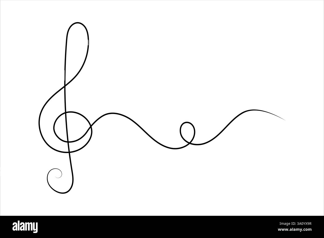 Music notes one line drawing and isolated continuous outline vector ...