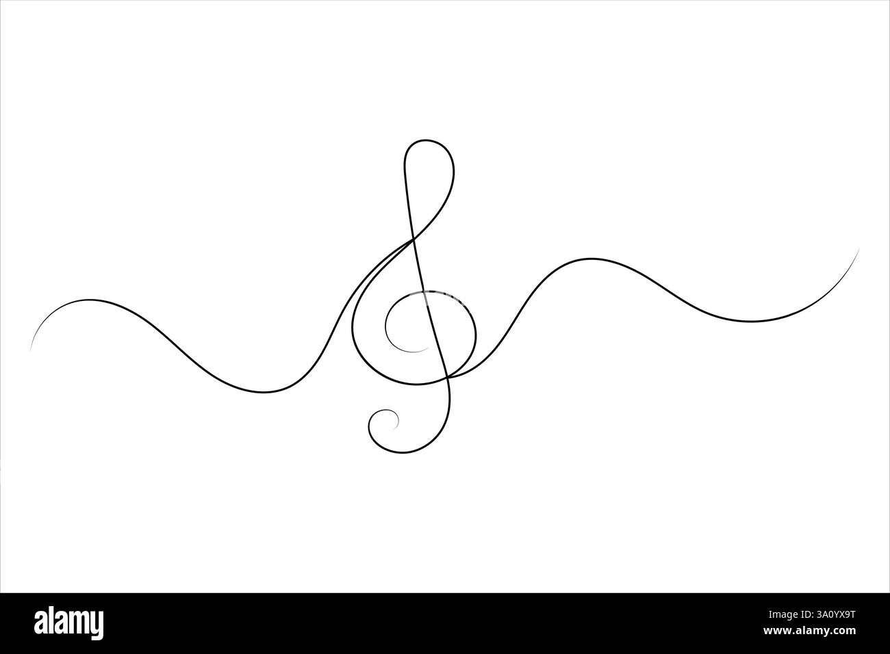 Music notes one line drawing and isolated continuous outline vector ...