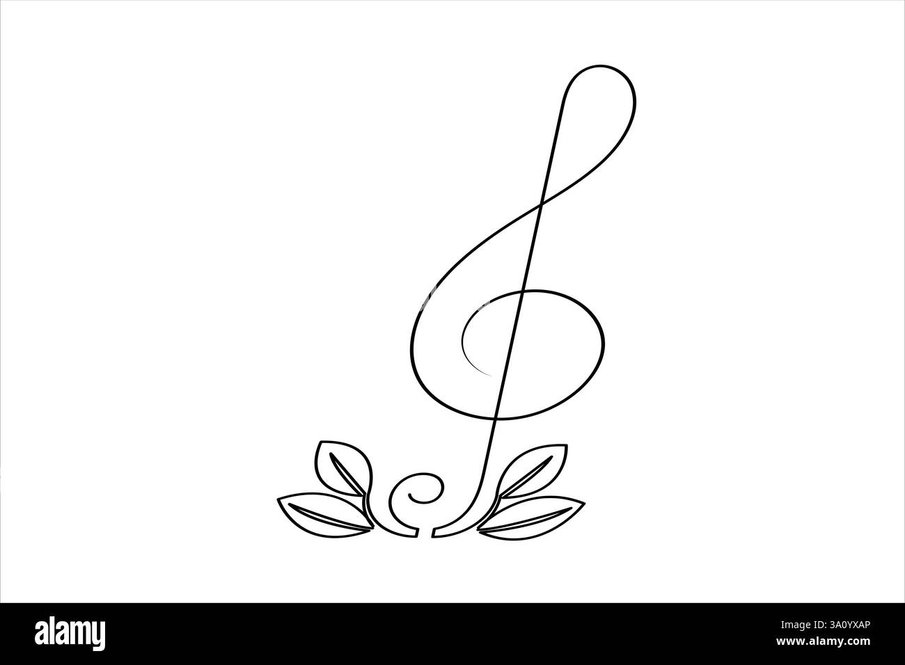 Music notes one line drawing and isolated continuous outline vector ...
