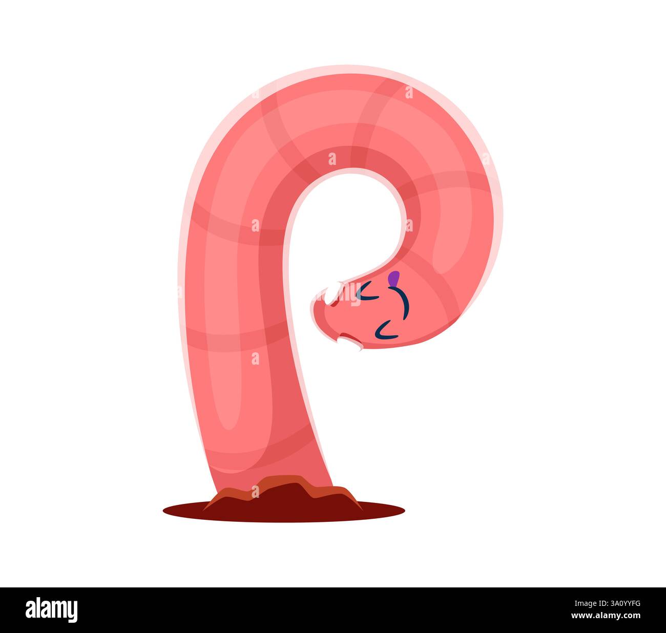 Farm font of cartoon earthworm for agriculture type English alphabet ...