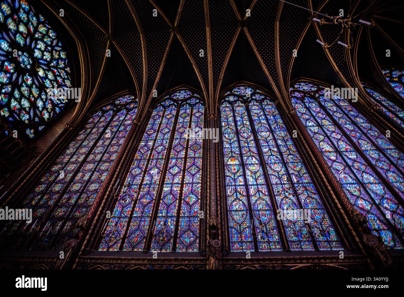 Stunning Stained Glass Windows Inside Sainte-Chapelle - Paris, France Stock Photo - Alamy