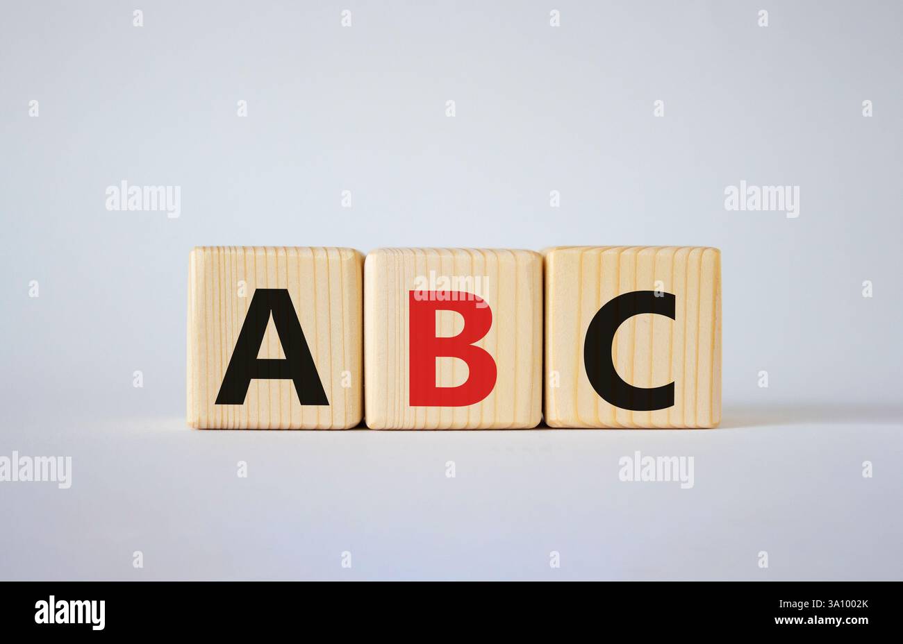 ABC symbol. Concept word ABC on wooden blocks. Beautiful white ...