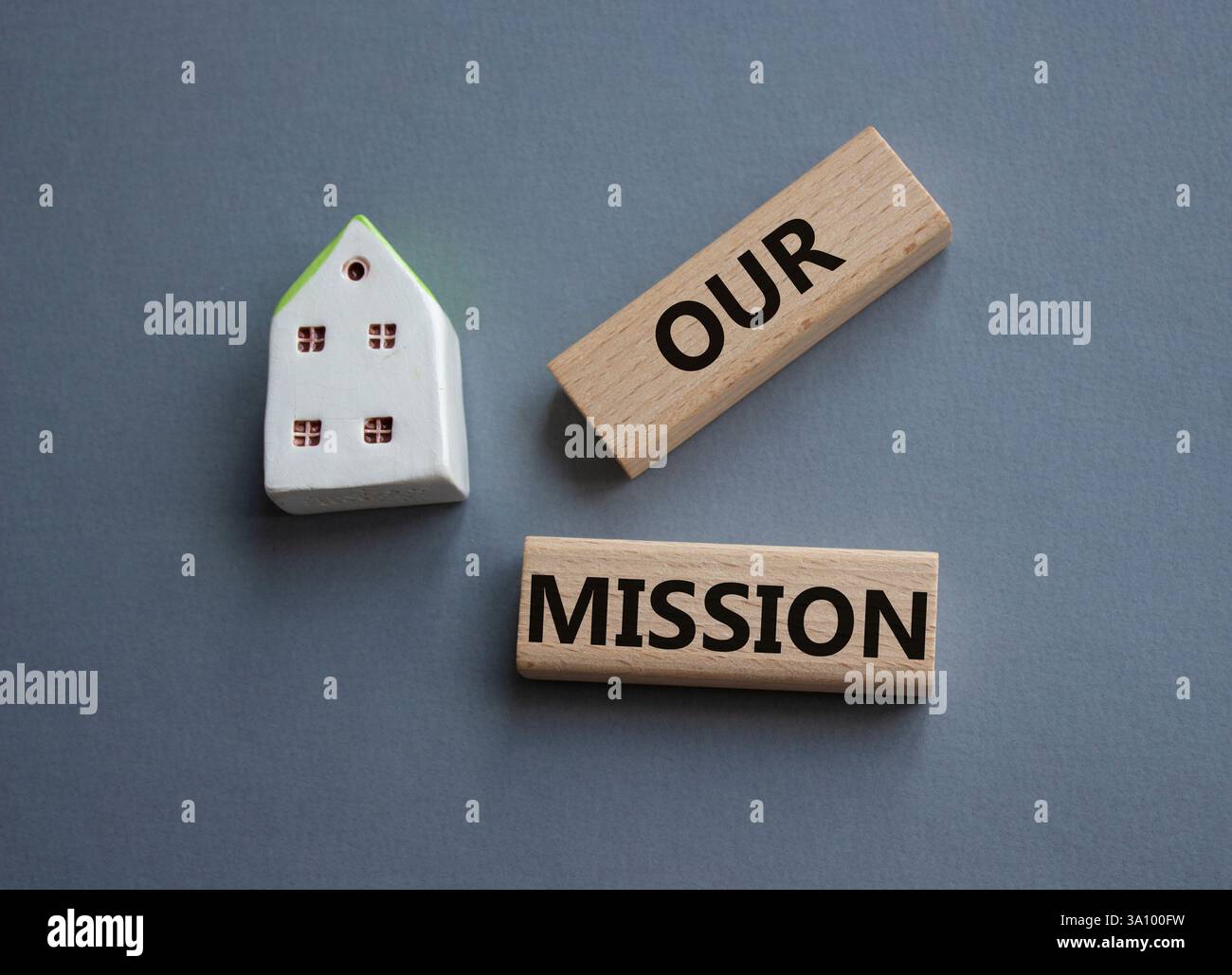 Our Mission symbol. Concept word Our Mission on wooden blocks ...