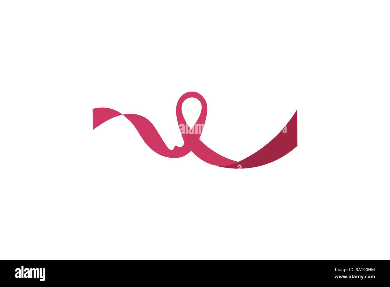 continuous minimalist red ribbon for world aids day line art drawing ...