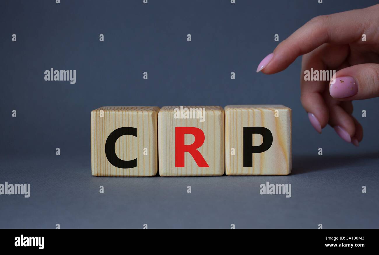 CRP - C-Reactive Protein Test symbol. Wooden cubes with word CRP ...