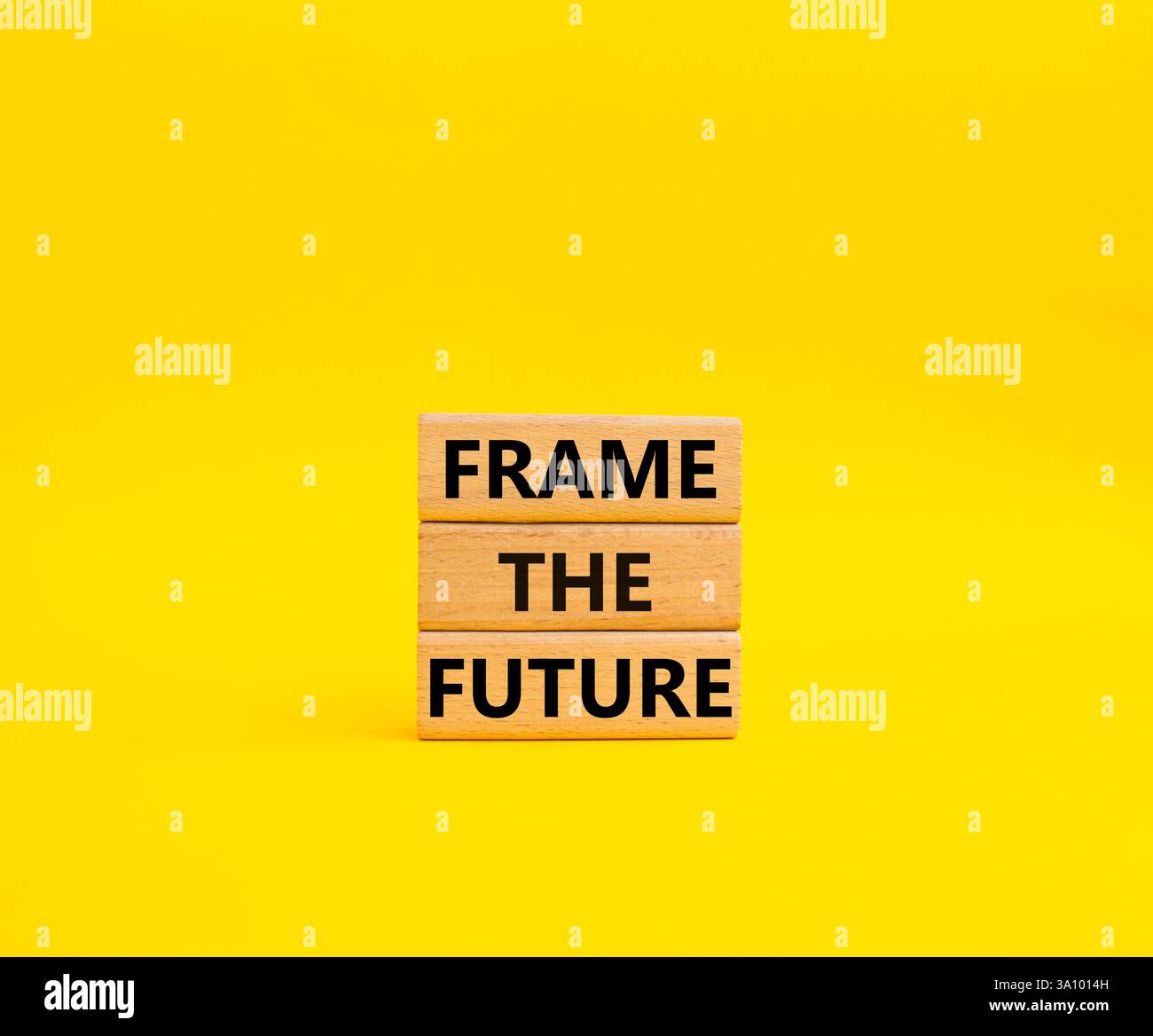 Frame the future symbol. Wooden blocks with words Frame the future ...