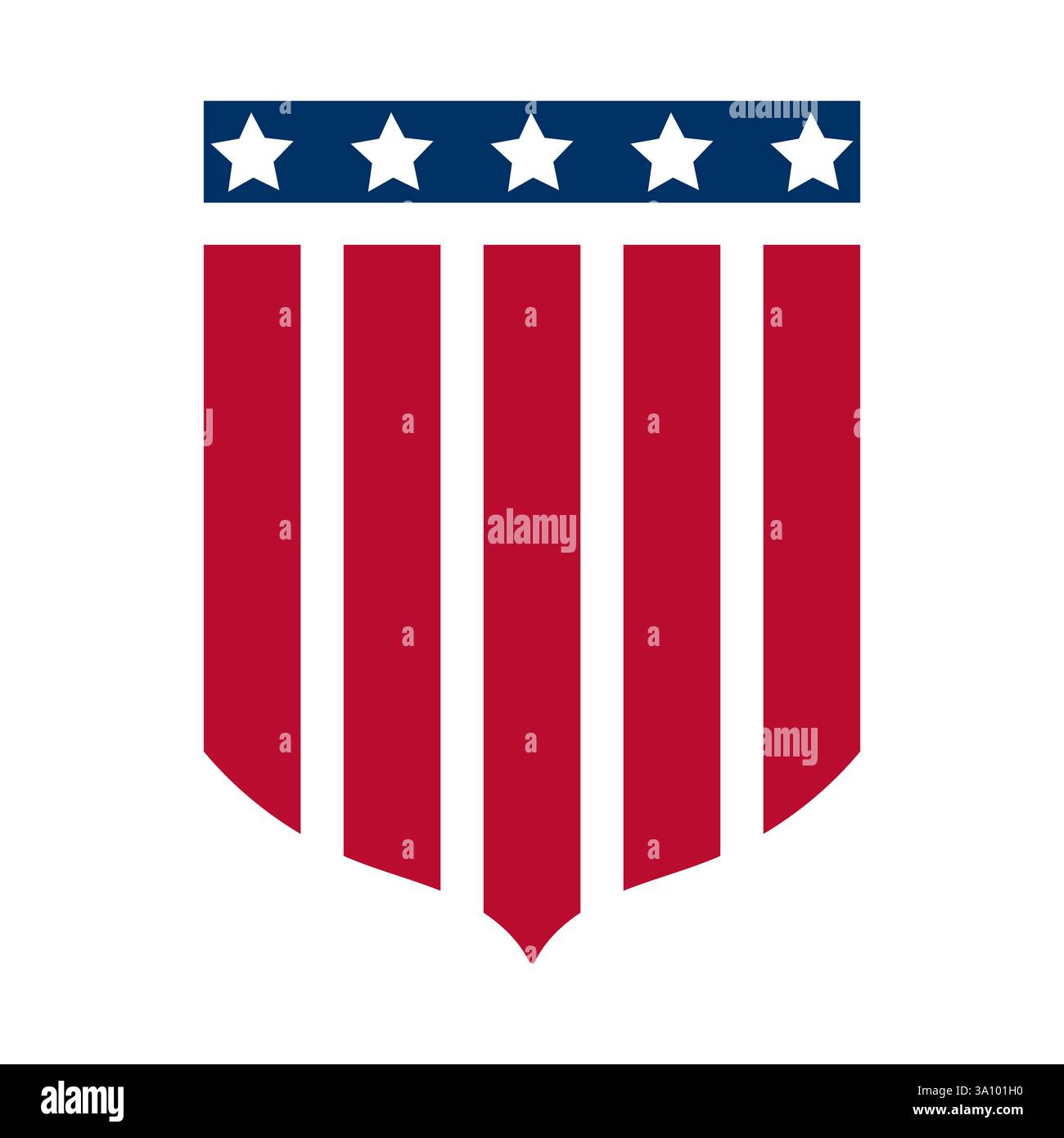 Patriotic Shield with Stars and Stripes in Red, White, and Blue Stock ...