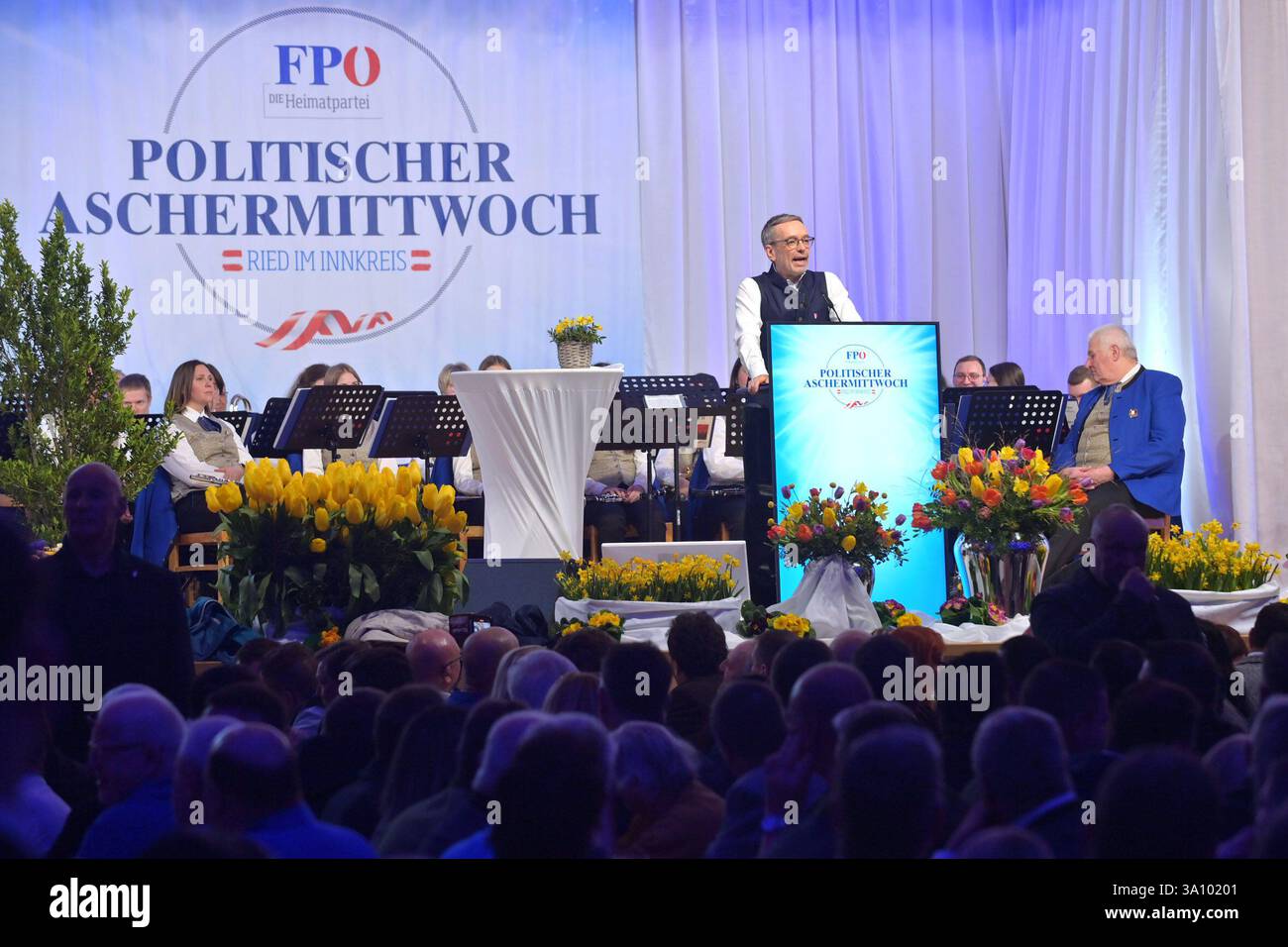 Herbert Kickl, leader of the far-right Freedom party (FPOe), addresses a political Ash Wednesday ...