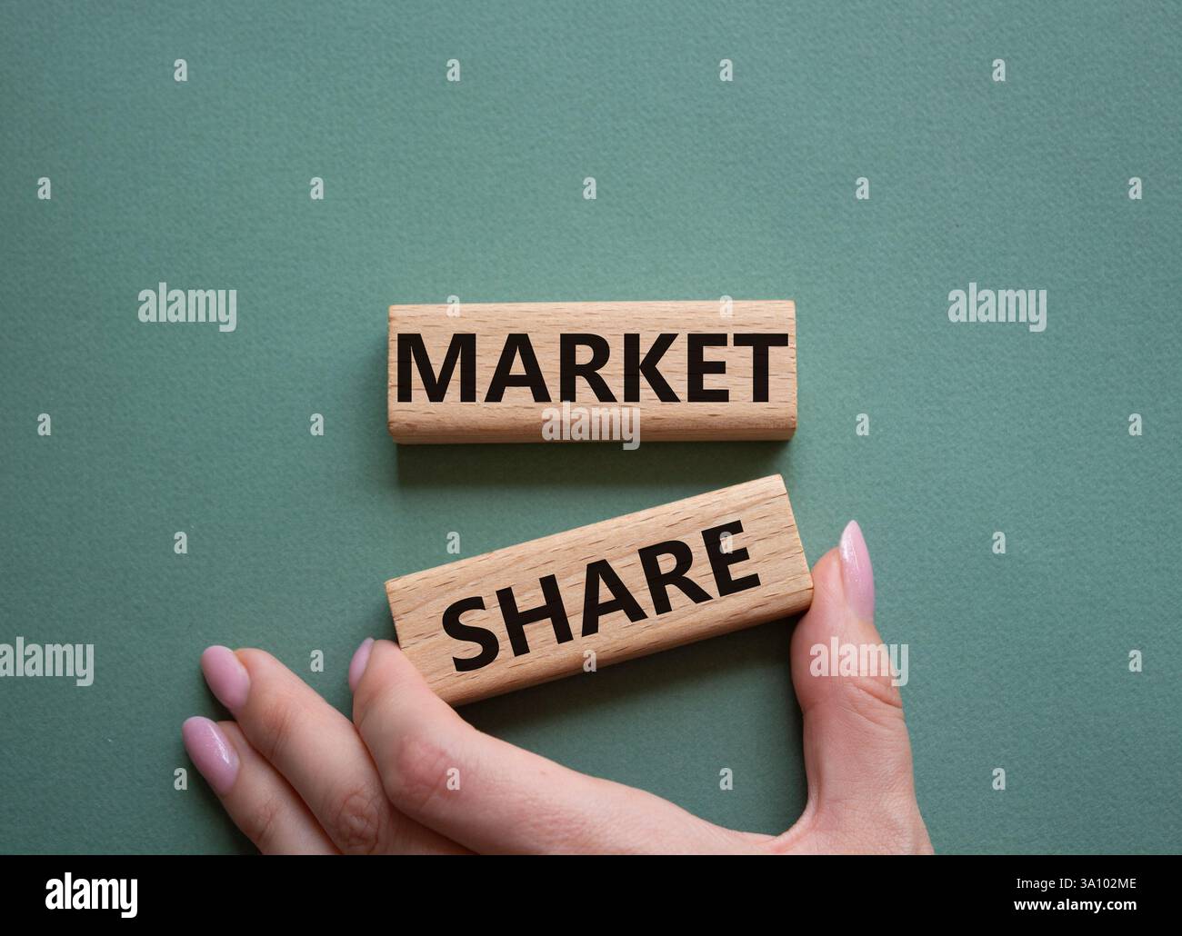 Market Share symbol. Wooden blocks with words Market Sharer. Beautiful ...