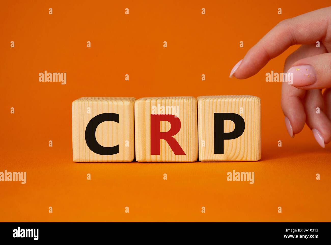 CRP - C-Reactive Protein Test symbol. Wooden cubes with word CRP ...